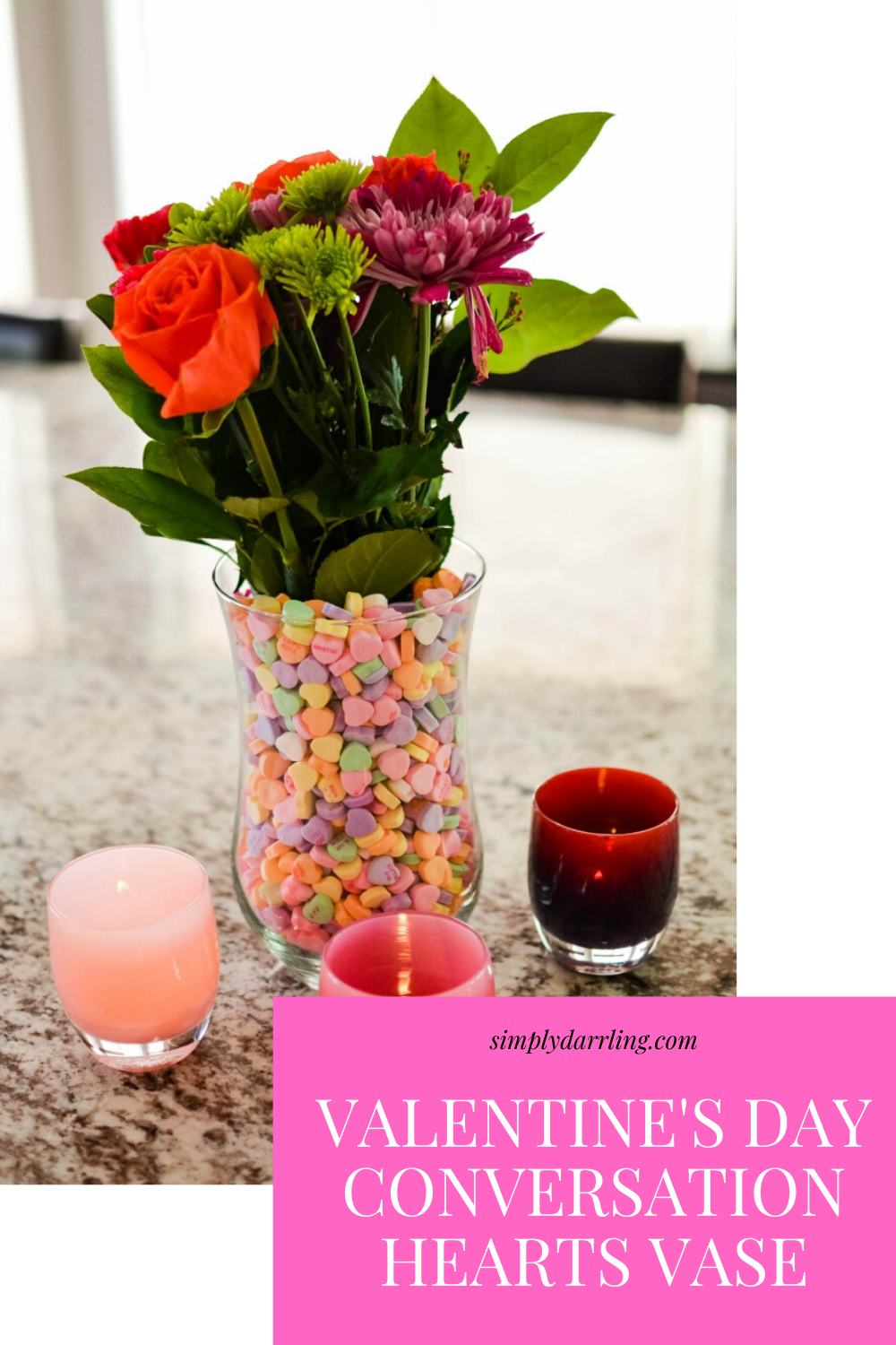Valentine’s Day Conversation Hearts Vase