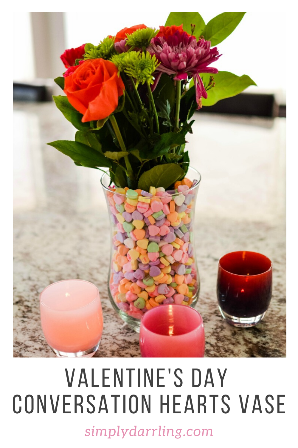 Valentine’s Day Conversation Hearts Vase