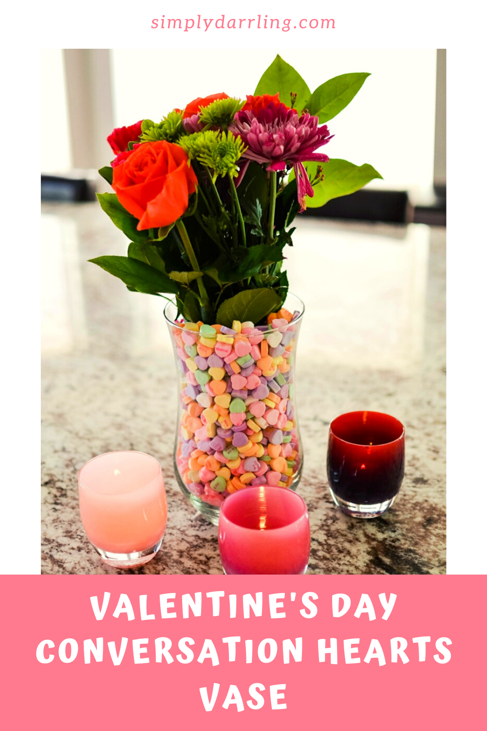 Valentine’s Day Conversation Hearts Vase