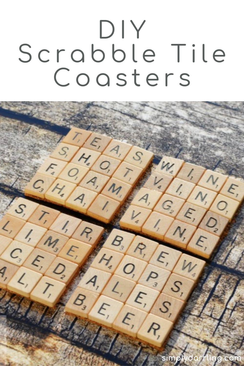 DIY Scrabble Tile Coasters